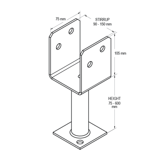Stainless Steel Full Stirrup Post Supports